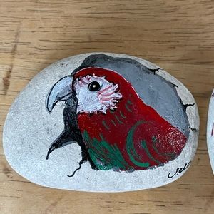 Hand Crafted | Accents | Hand Crafted Painted Green Hummingbird Rock ...